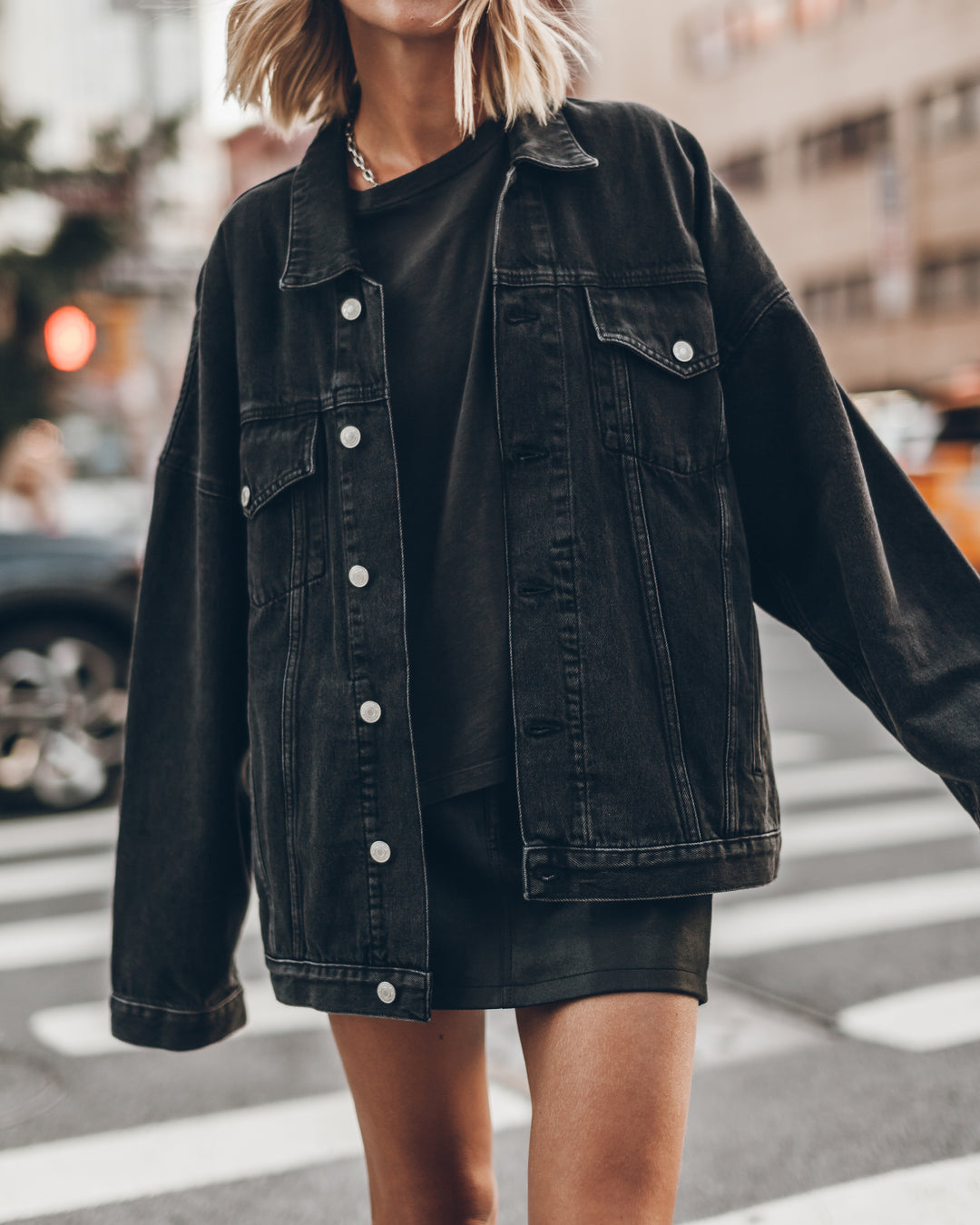 MIKUTA | The Black Oversized Denim Jacket