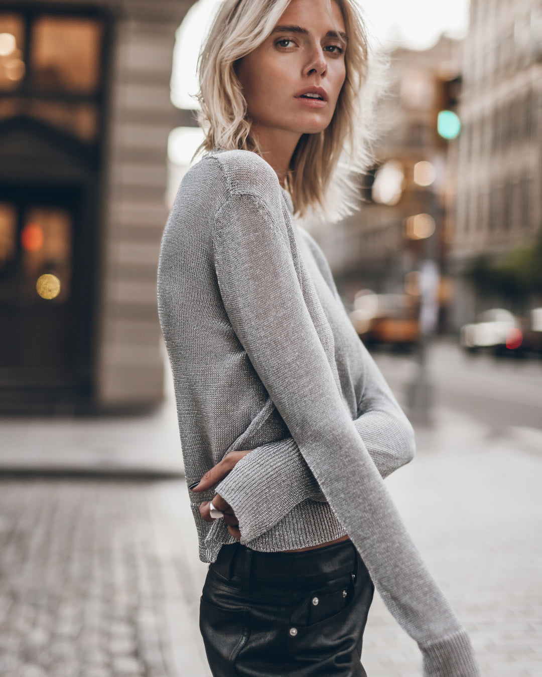 MIKUTA | The Silver Metallic Knitted Sweater