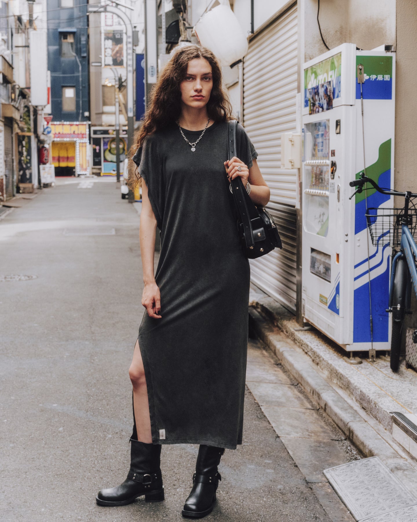 MIKUTA | The Dark Faded Long Batwing Dress